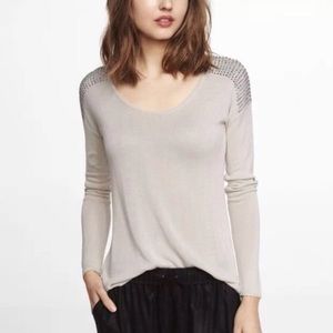 Express | Sweaters | Express Rhinestone Shoulder Sweater | Poshmark